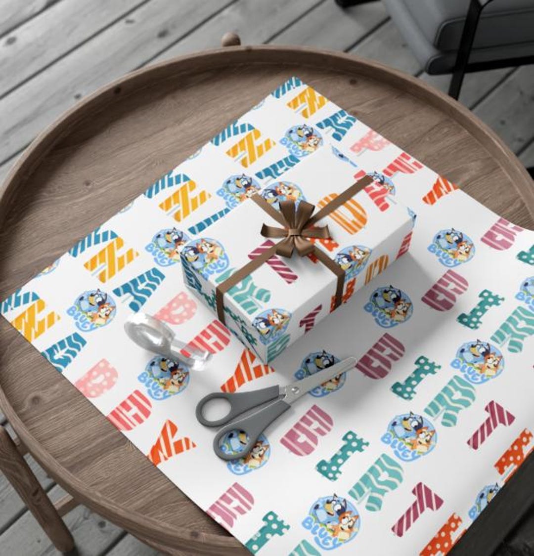 Bluey Wrapping Paper, Bluey, Bluey Birthday, Bluey Party Decor, Bluey ...