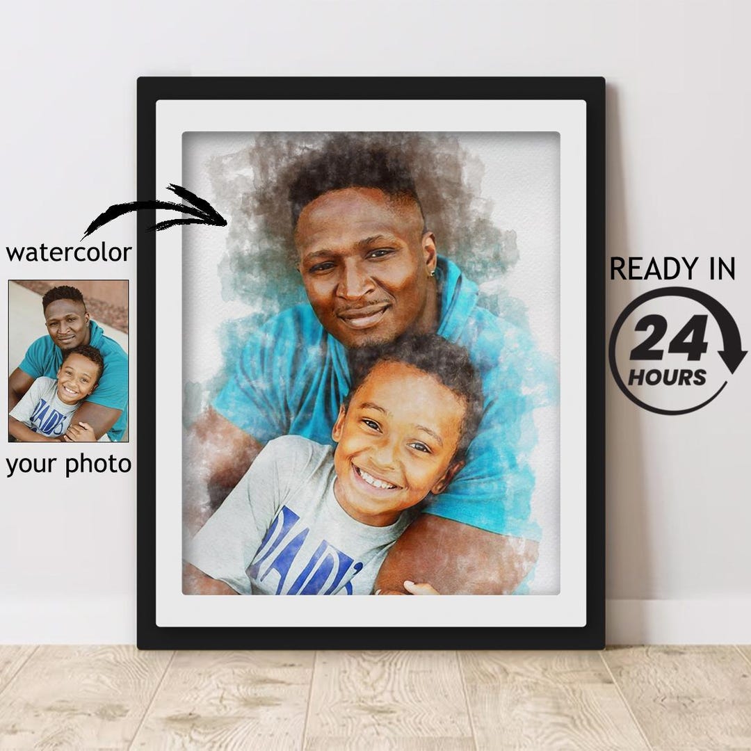 Family Portrait, Father’s Day Portrait, Personalized Father’s Day ...