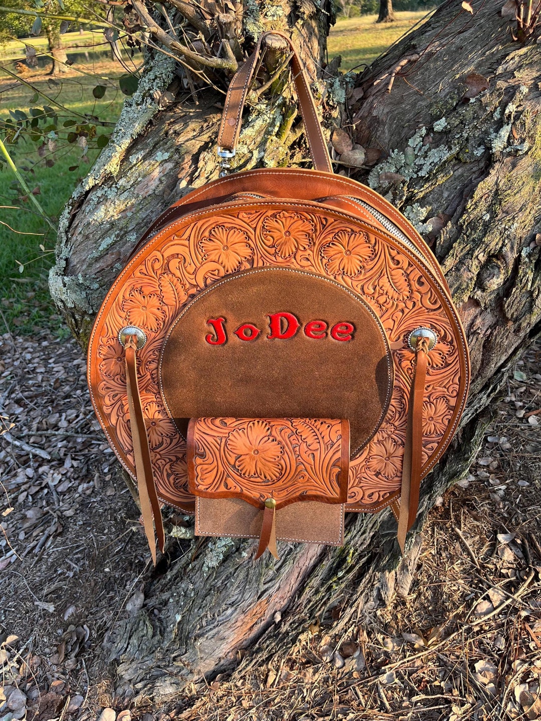 Tooled Leather Rope Backpack - Etsy