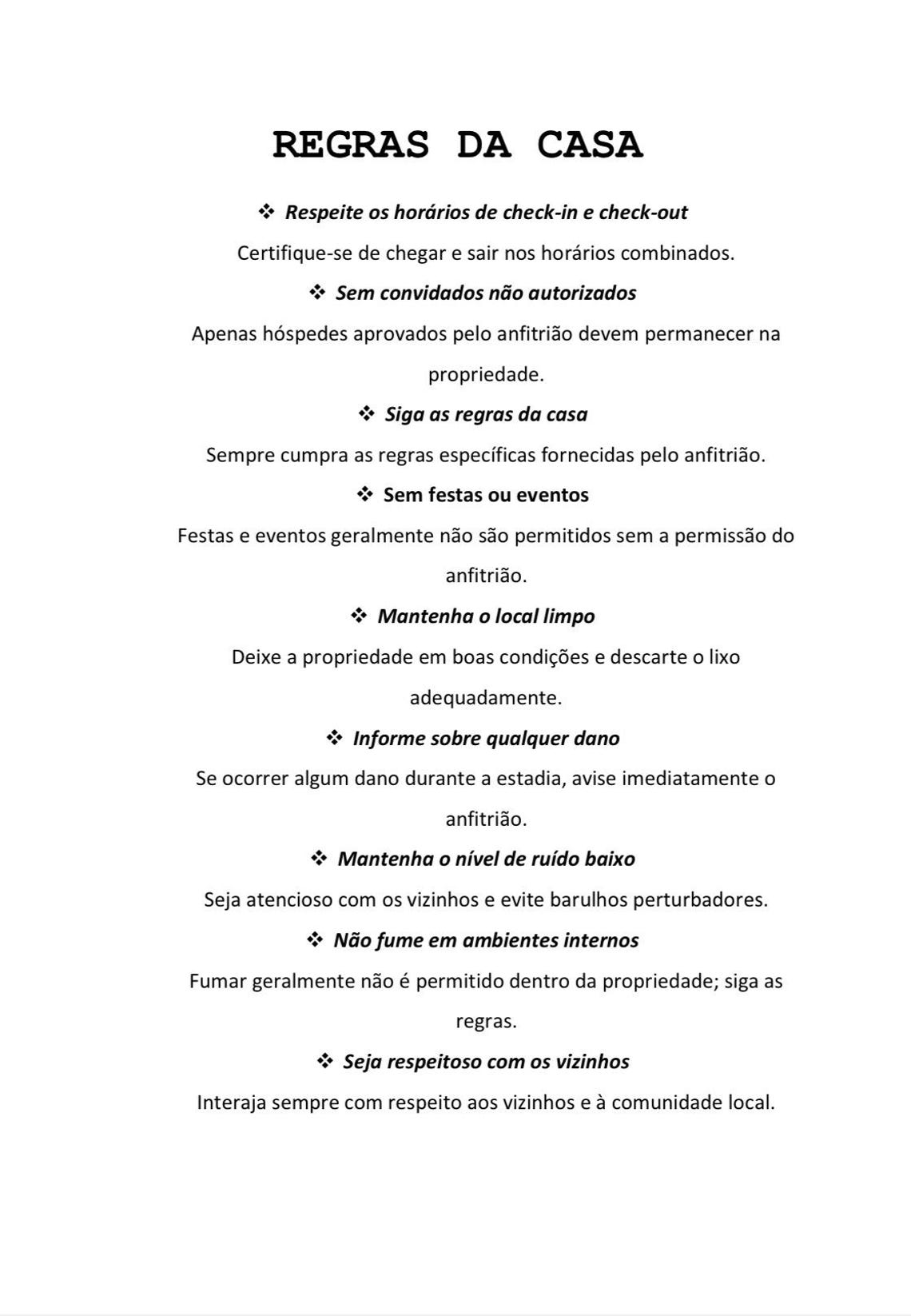 Modelo De Regras Da Casa - Etsy