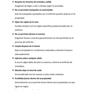 Plantilla De Reglas De La Casa - Etsy