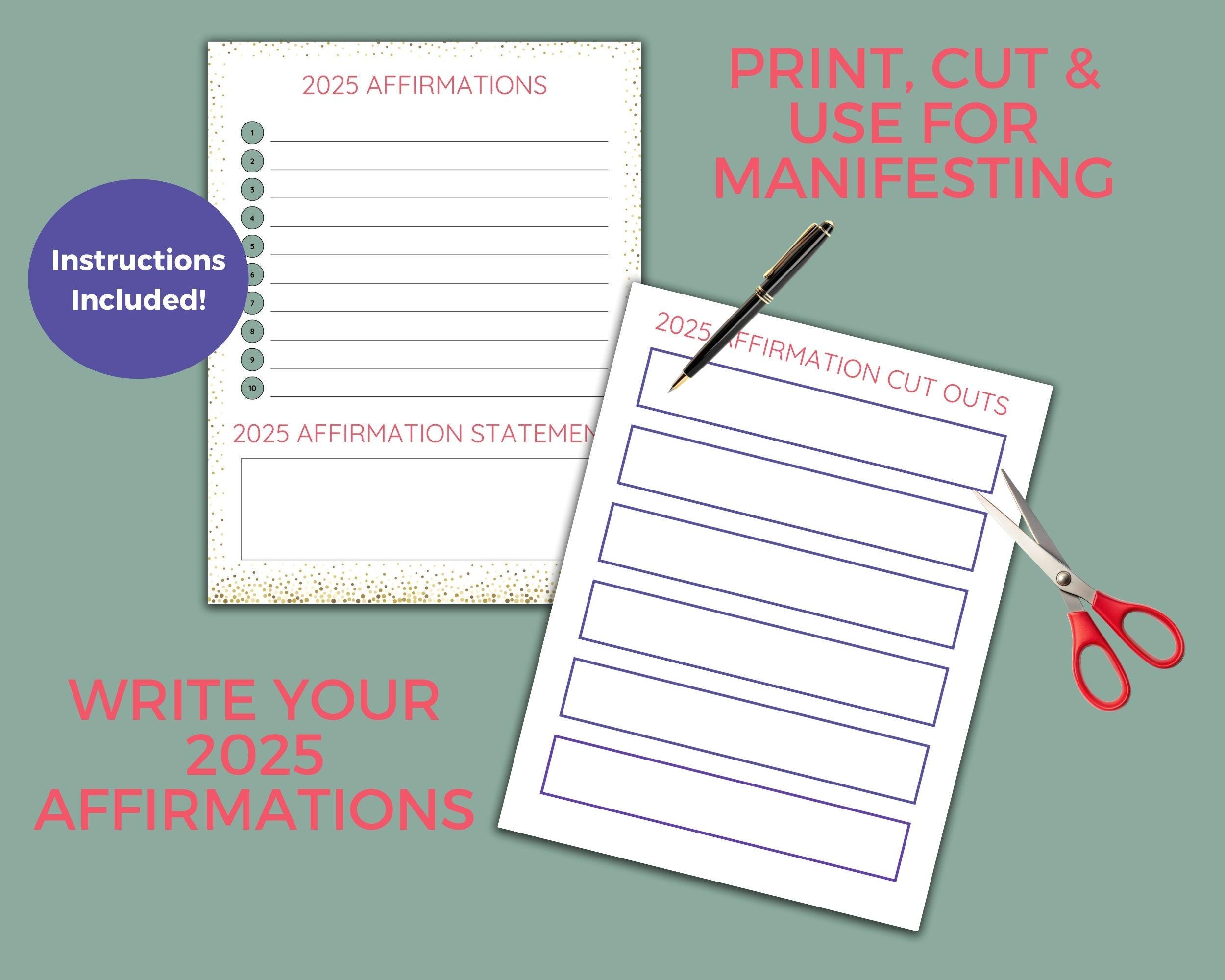 2025 Manifestation Toolkit - Printable Worksheets | Create Affirmations ...