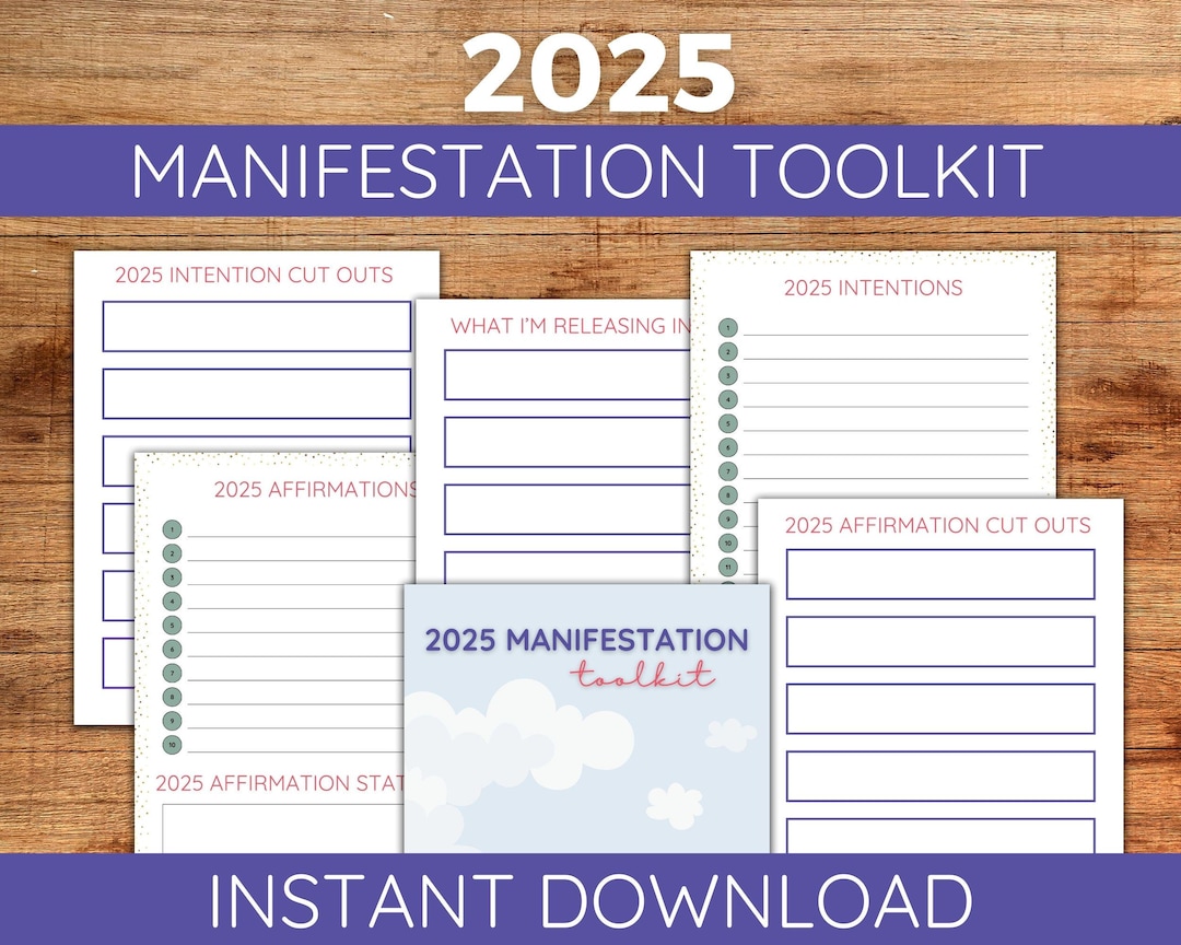 2025 Manifestation Toolkit - Printable Worksheets | Create Affirmations and Set Intentions for ...
