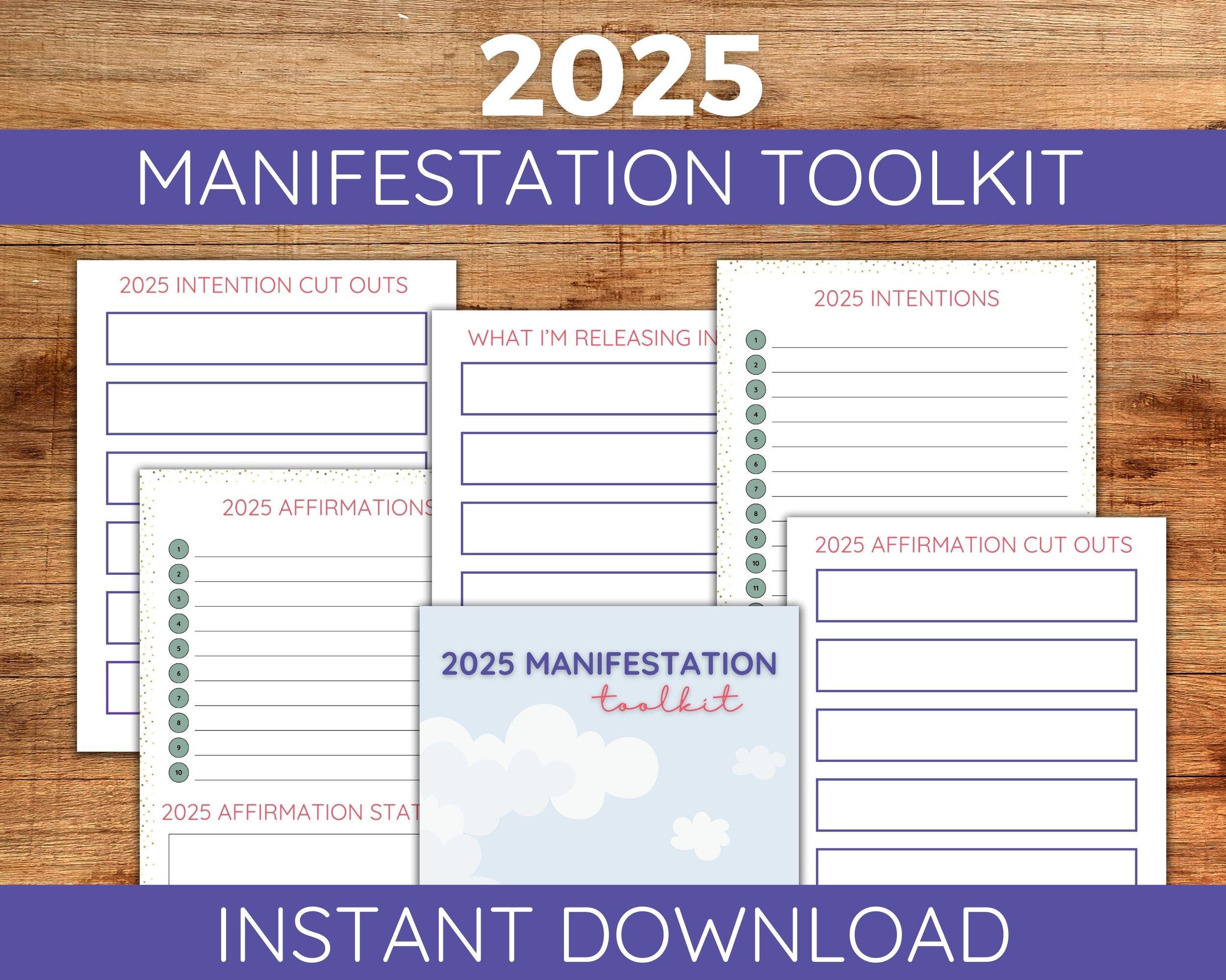 2025 Manifestation Toolkit - Printable Worksheets | Create Affirmations ...