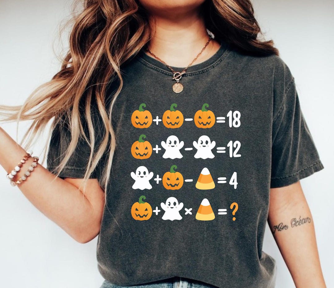 Halloween Math Puzzle PNG, Pumpkin Ghost Candy Corn Equation, Teacher ...