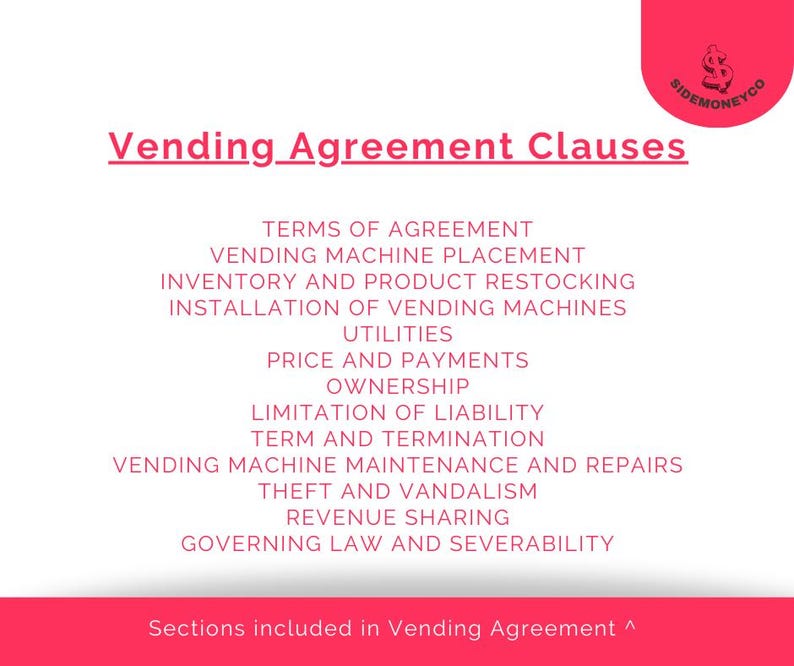 Vending Machine Service Agreement | Contract Template | Editable PDF ...