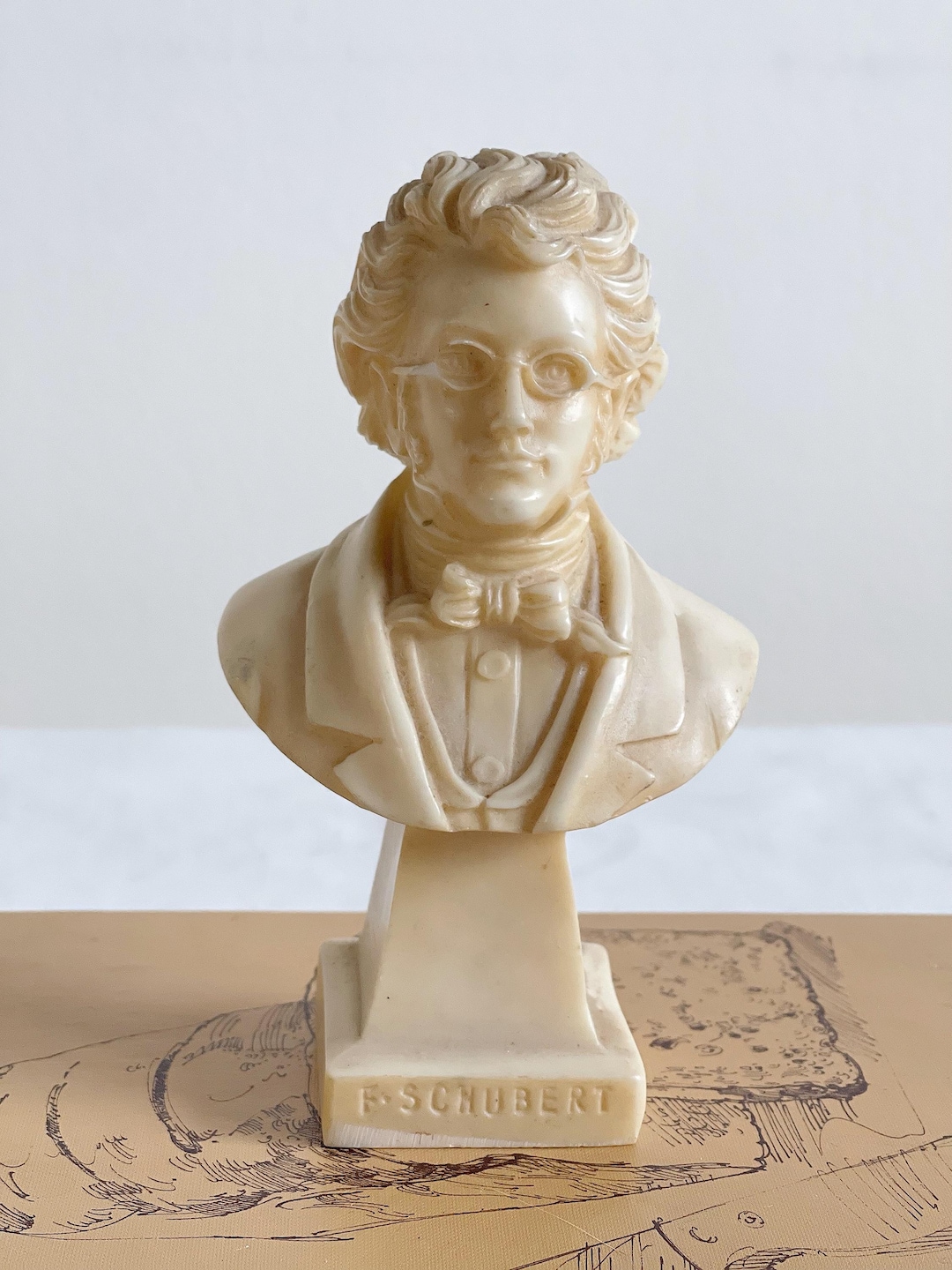 Vintage Franz Schubert Bust Sculpture Made in Austria, Classical ...