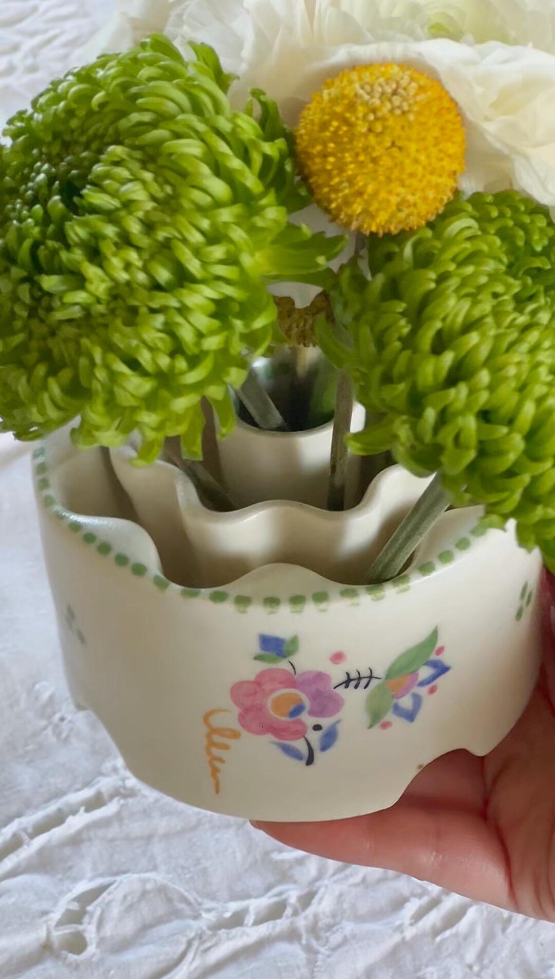 RARE 1920s Poole England Art Deco Flower Frog | Hand-painted British ...