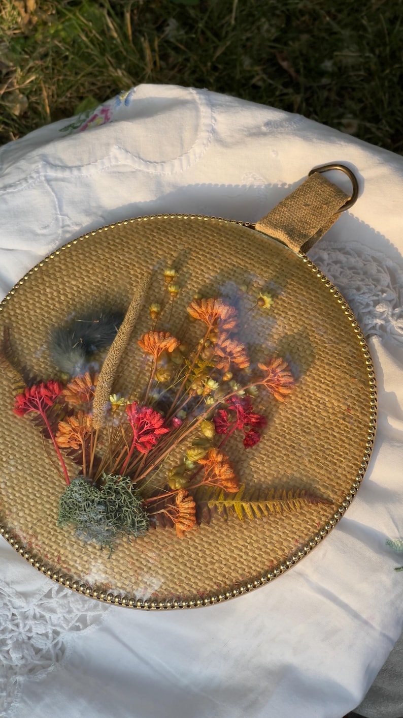 Vintage Italian Dried Flower Art | 1950s Convex Glass | Sold ...