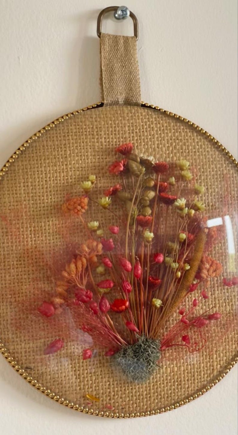 Vintage Italian Dried Flower Art | 1950s Convex Glass | Sold ...