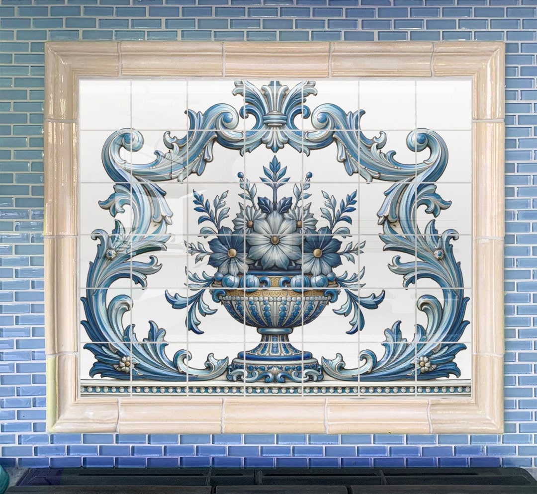 Handmade Portuguese Tile Mural, Delft Blue Ceramic Art, Portuguese ...