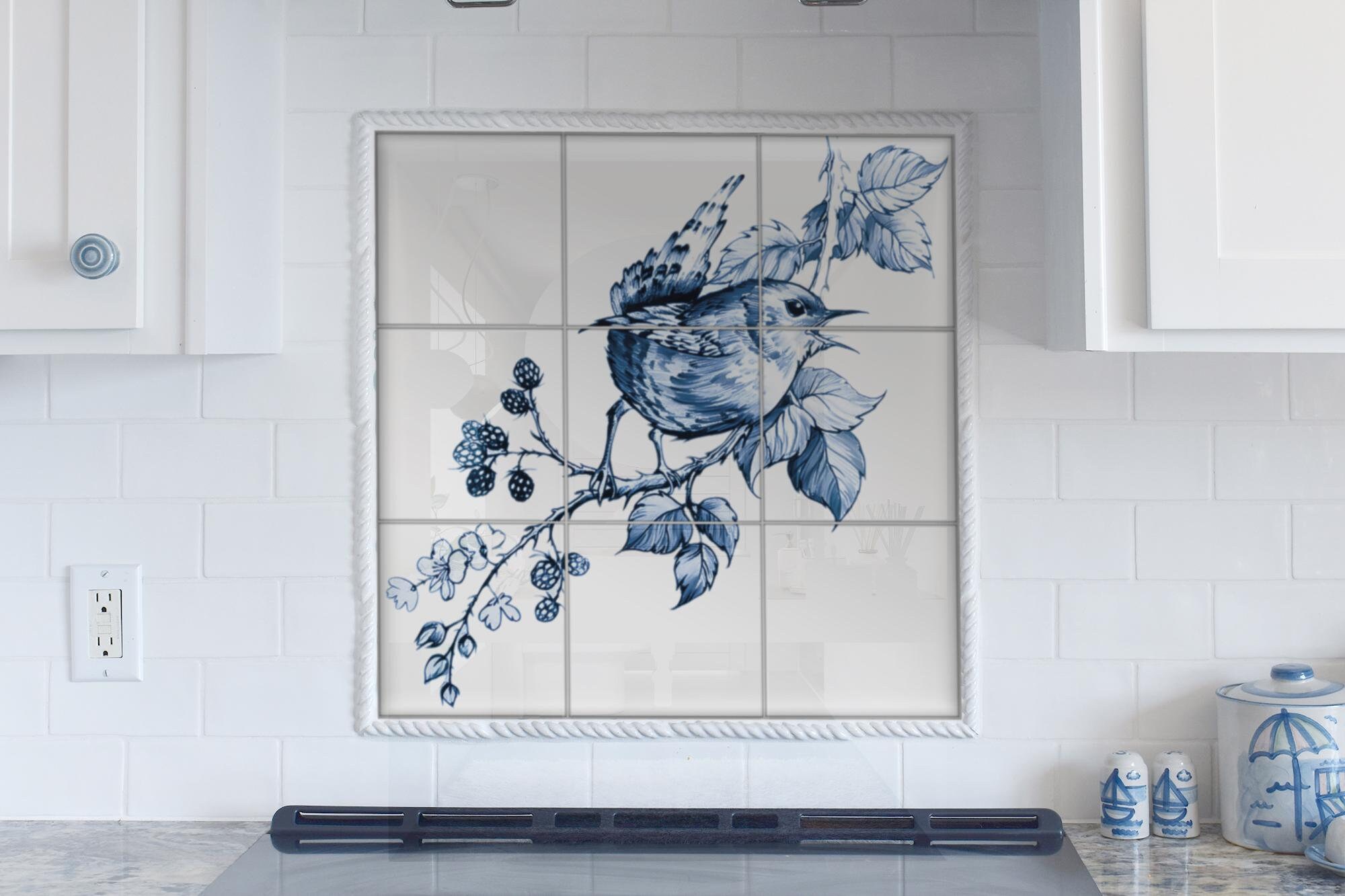 Delft Portuguese Tile Mural, Delft Blue Ceramic Art, Portuguese Azulejo ...