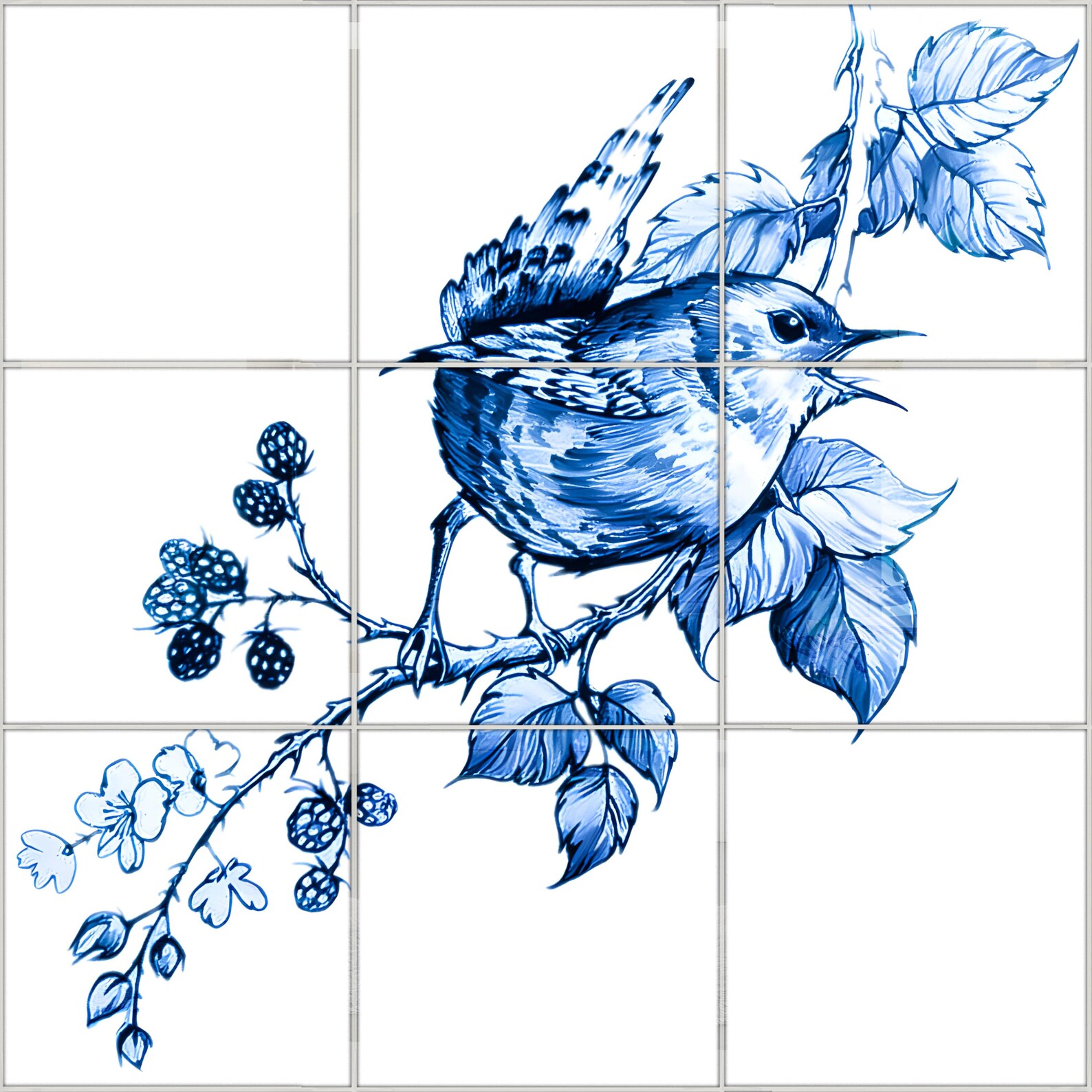 Delft Portuguese Tile Mural, Delft Blue Ceramic Art, Portuguese Azulejo ...