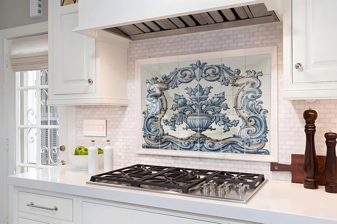 Handmade Portuguese Tile Mural, Delft Blue Ceramic Art, Portuguese Azulejo Tile Mural, Ceramic ...