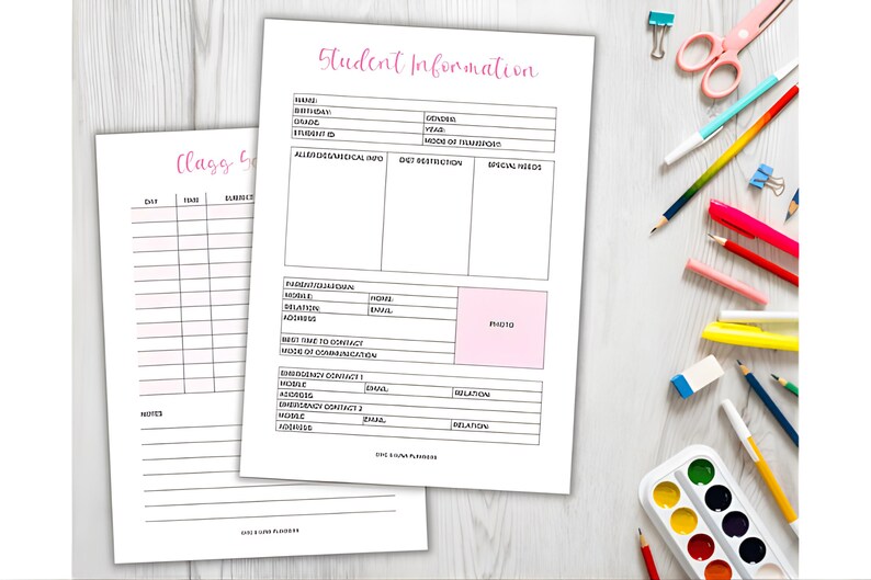 Teacher Planner Printable | Watercolor Pink Classroom Organizer ...
