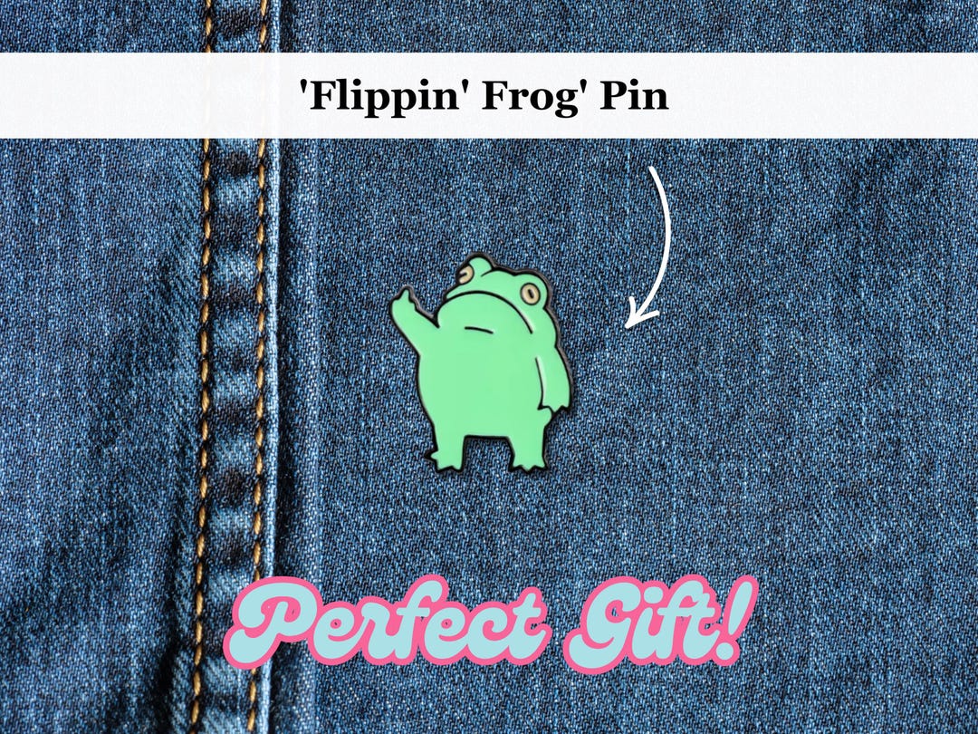 Frog With Middle Finger Funny Enamel Pin | Rebellious Frog Pin Badge ...