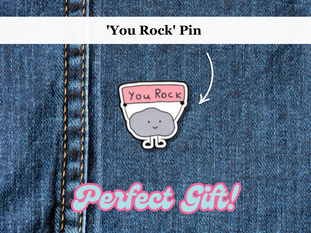 You Rock Funny Enamel Pin | You Rock Pocket Hug | Rock Pet Pin Badge ...