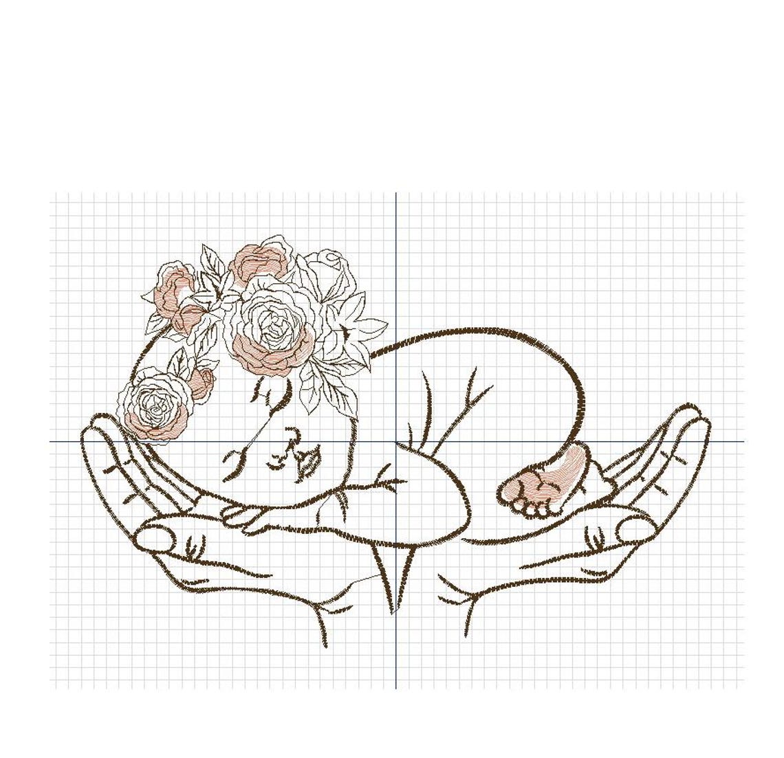 Newborn Baby in Hands Embroidery Design - Baby Embroidery Design - JEF ...
