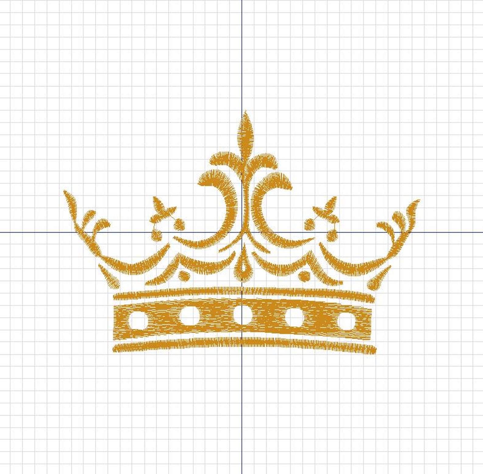 Royal Crown Embroidery Design – JEF Format for Machine Embroidery - Etsy
