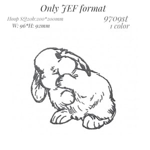 Cute Bunny Embroidery Design - JEF Format for Machine Embroidery ...