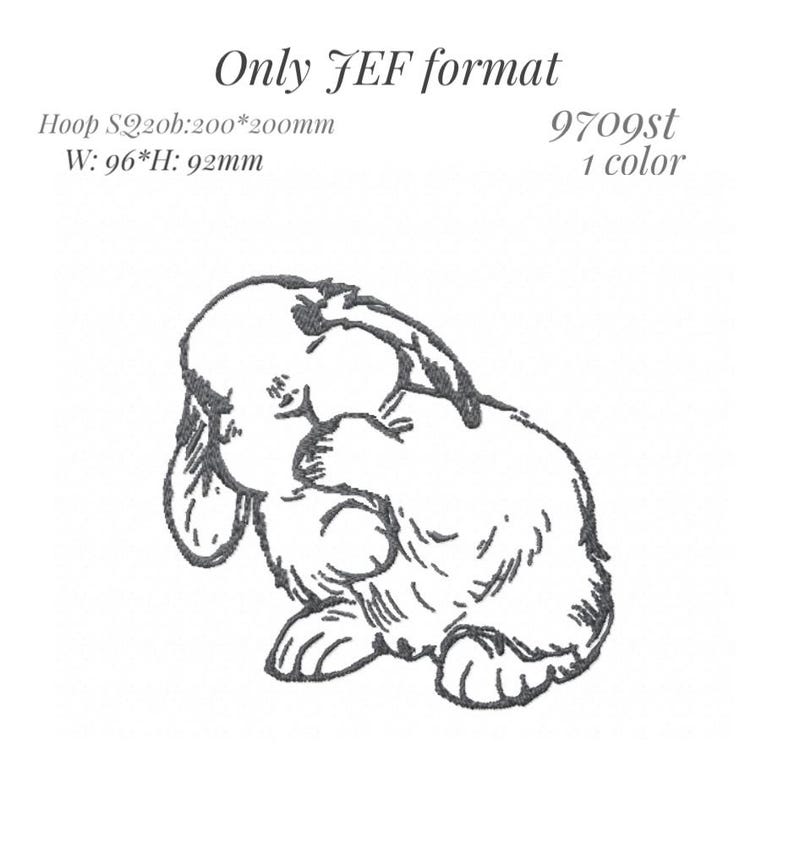 Cute Bunny Embroidery Design - JEF Format for Machine Embroidery ...