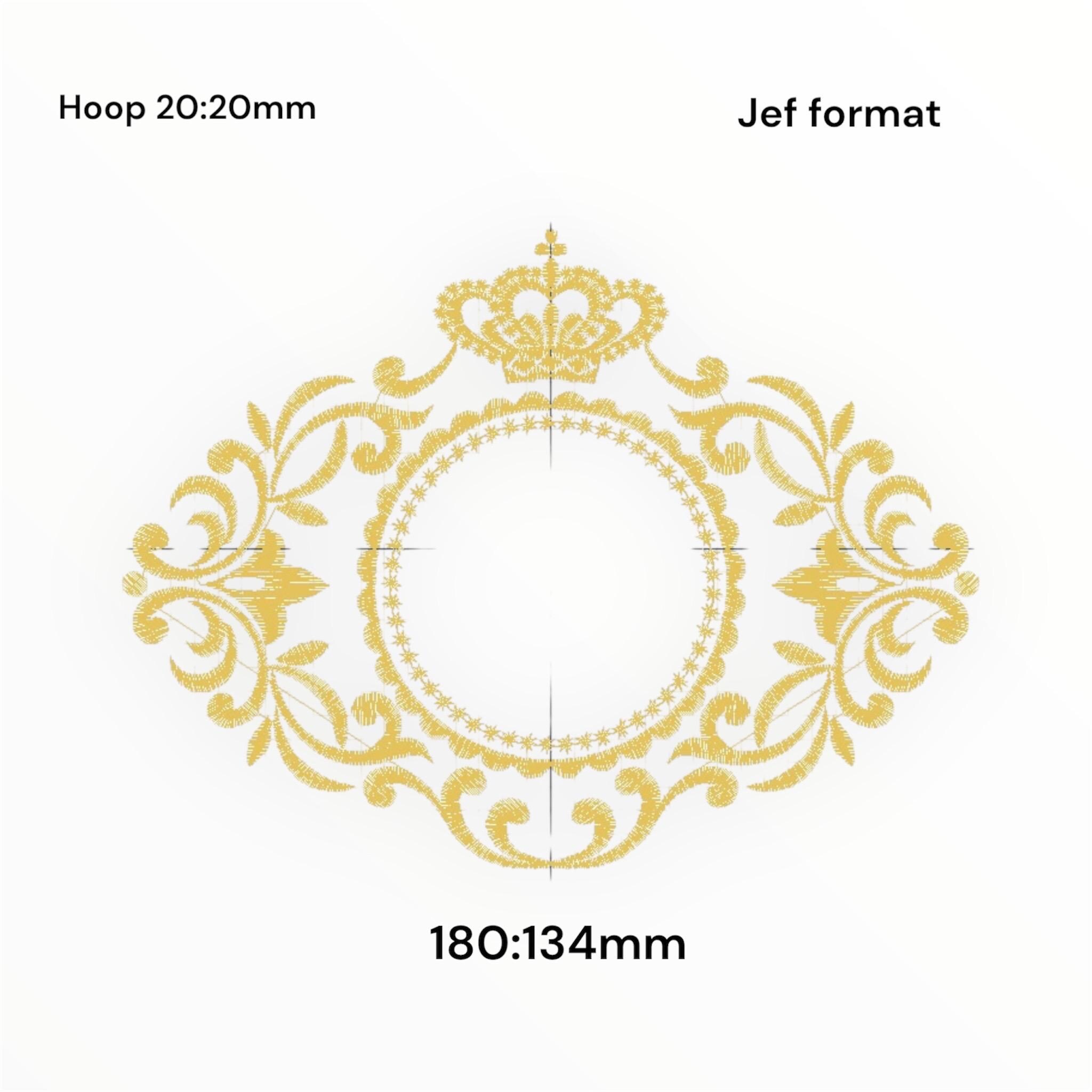 Royal Baroque Monogram Embroidery Frame | JEF File (digital Download ...