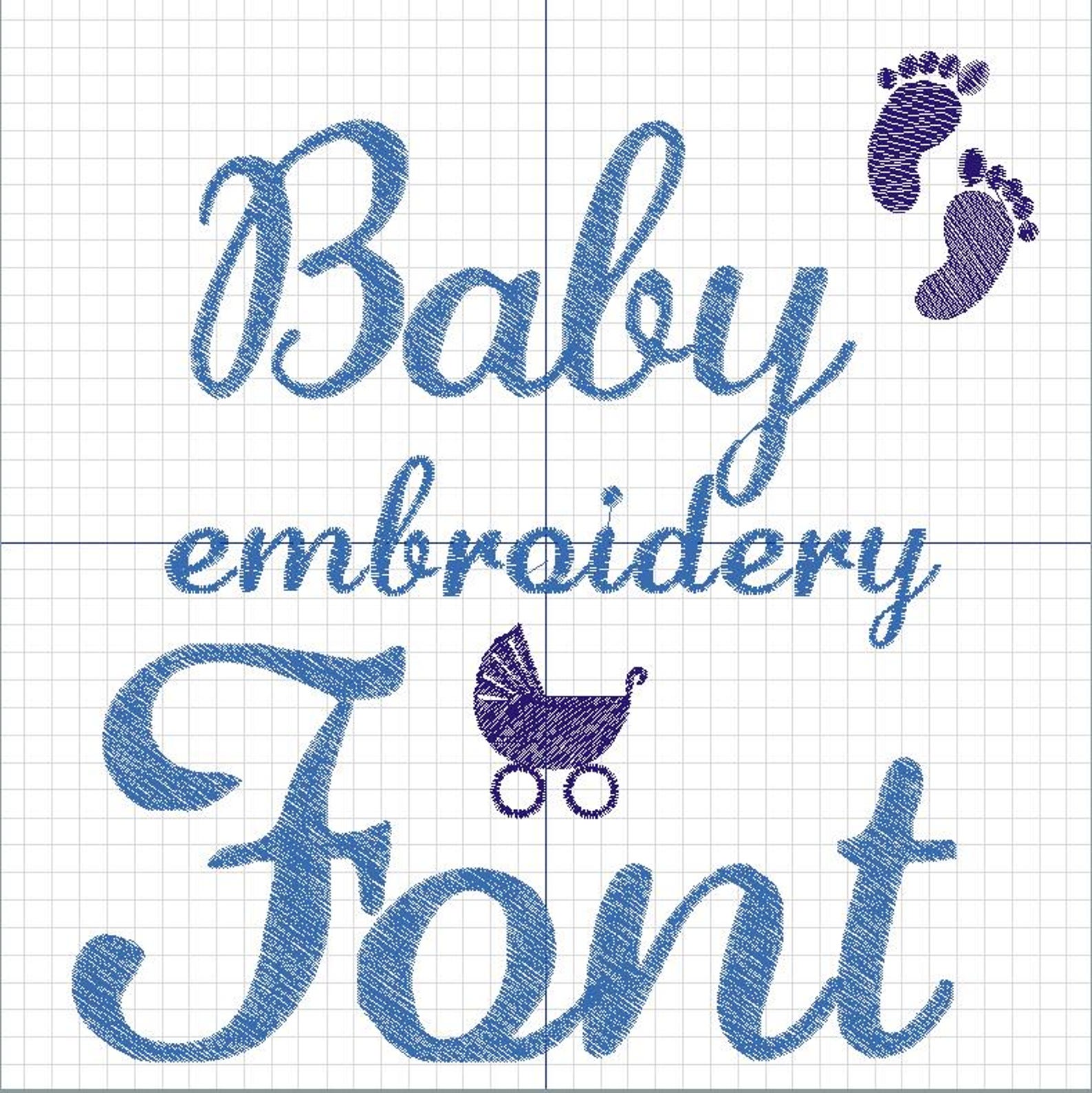 Baby Embroidery Font – Elegant JEF Format, 3 Sizes (digital Download ...