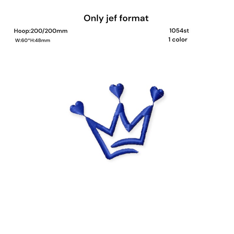 Small Crown Embroidery Design – JEF Format for Machine Embroidery - Etsy