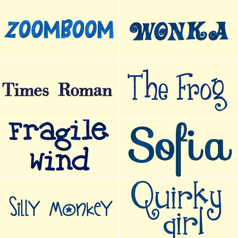 300 Embroidery Fonts JEF Format - Janome & Elna (digital Download) - Etsy
