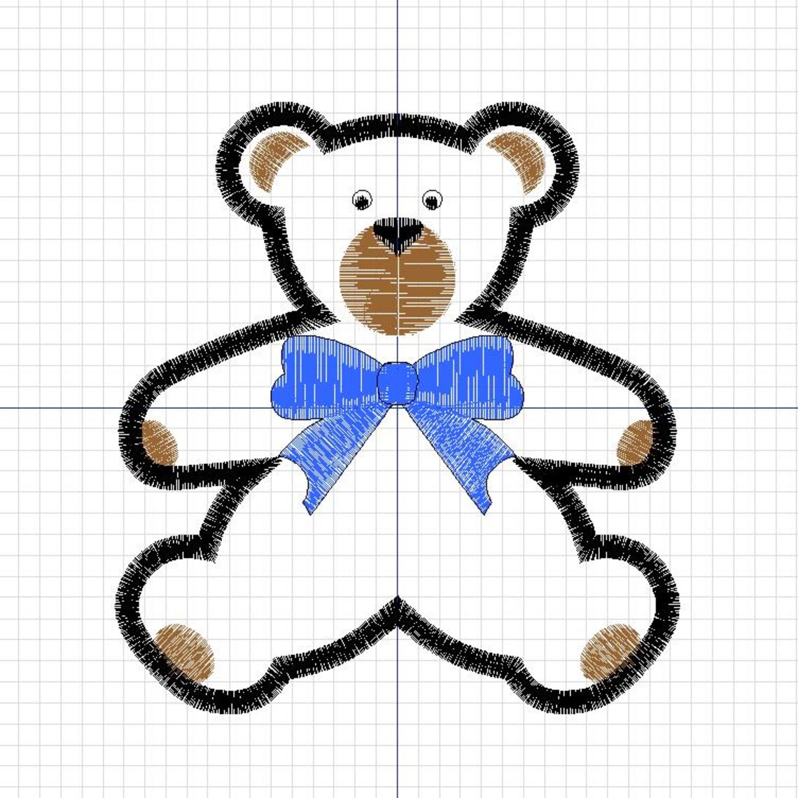 Adorable Bear Embroidery Design - JEF Format Applique for Machine ...
