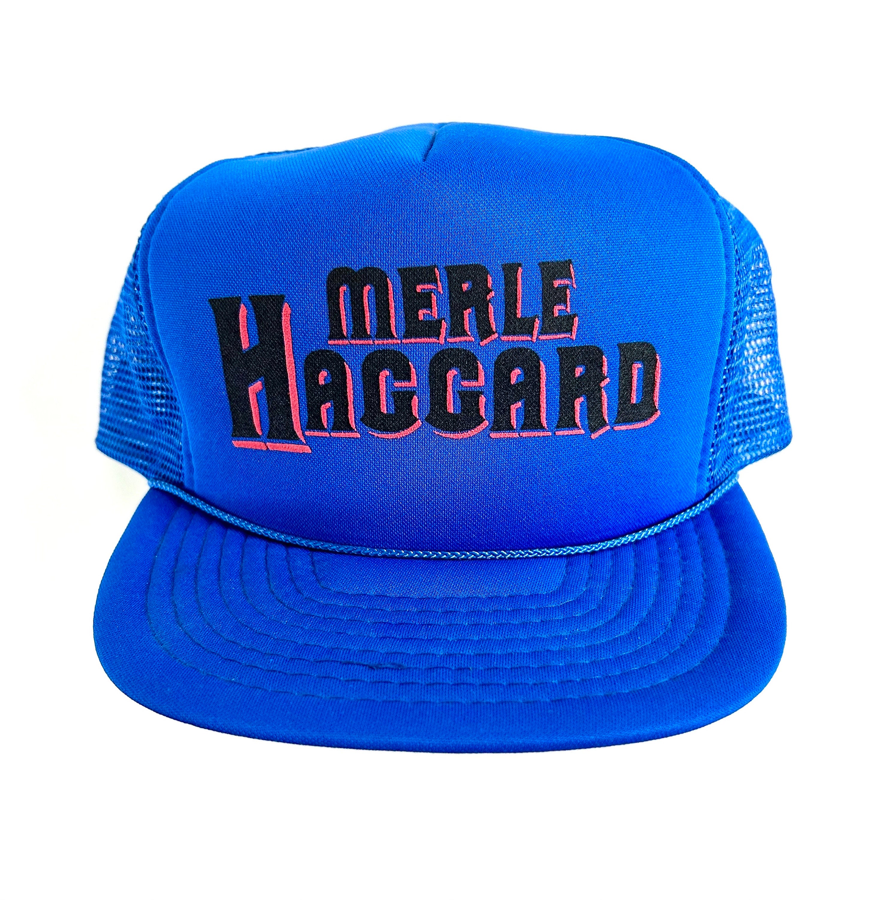 Vintage Merle Haggard Trucker Hat Electric Blue Mesh, Dad Grandpa One ...
