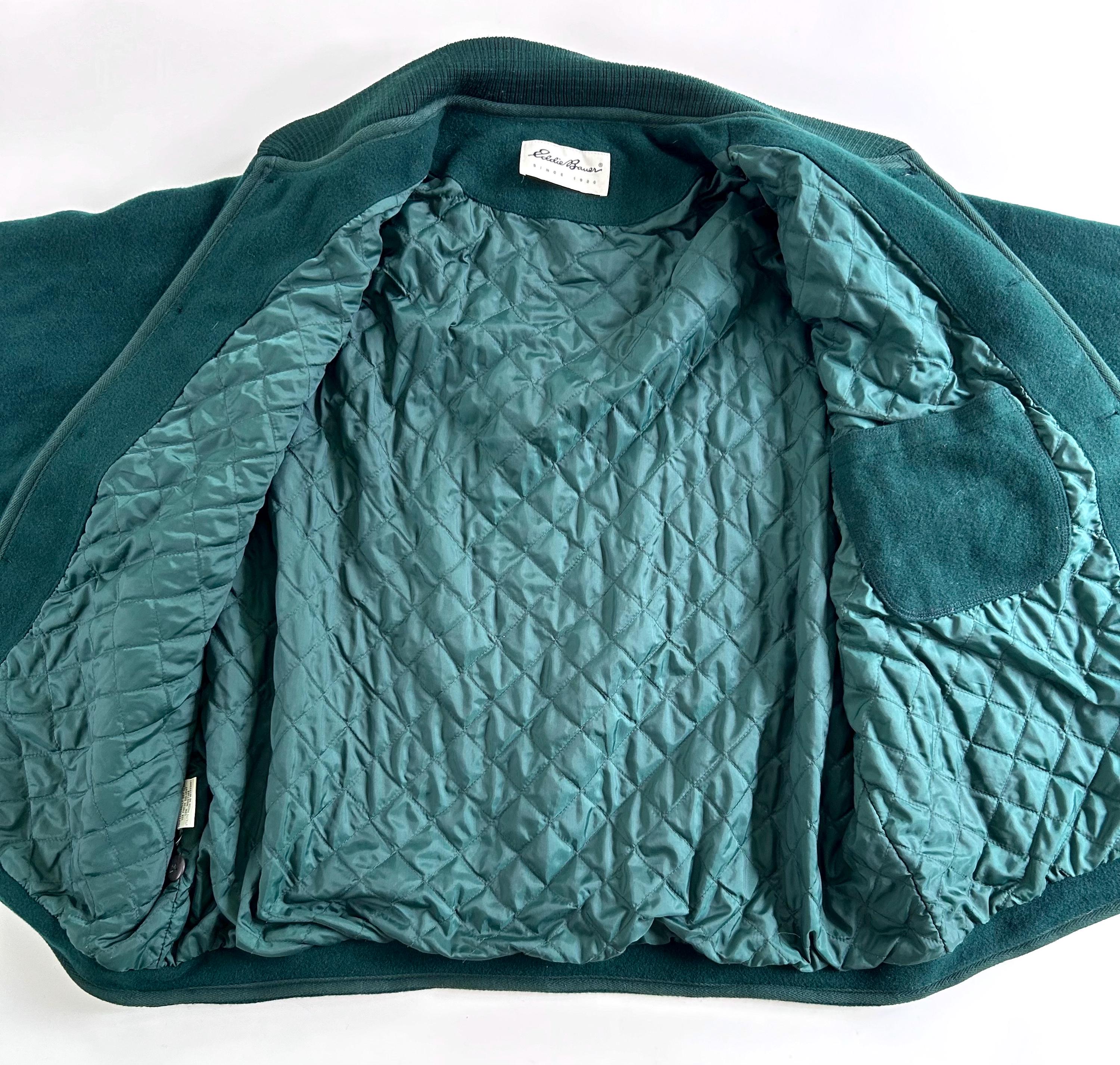 Vintage Wool 90s Eddie Bauer Button up Shacket, Coat, Forest Green ...