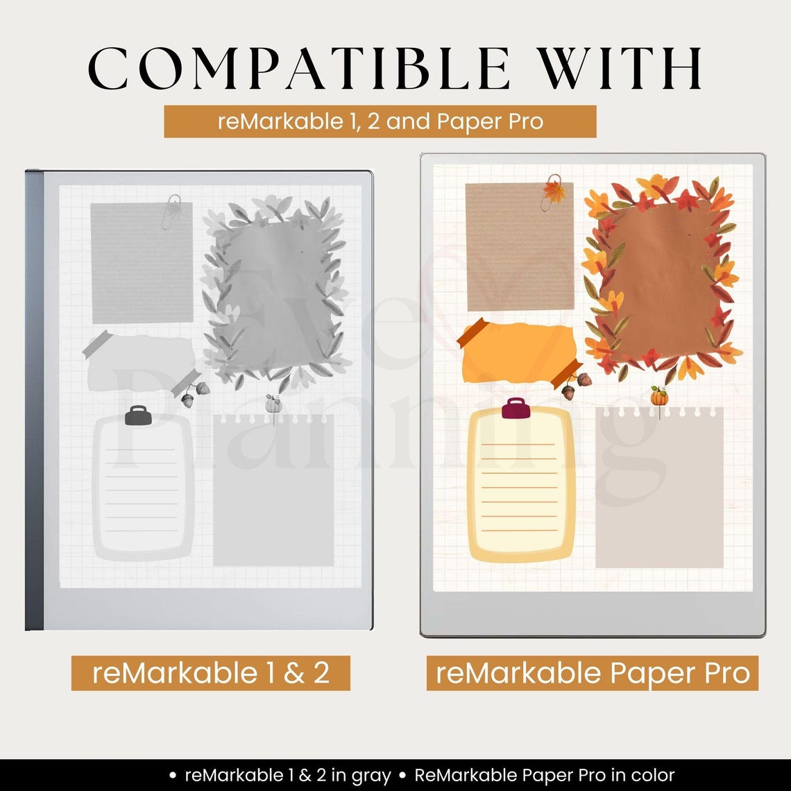 Fall Sticky Notes Template for Remarkable Paper Pro, Remarkable 2, Cute ...