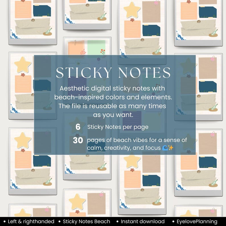 Aesthetic Sticky Note Template for Remarkable Paper Pro + Remarkable 2 ...