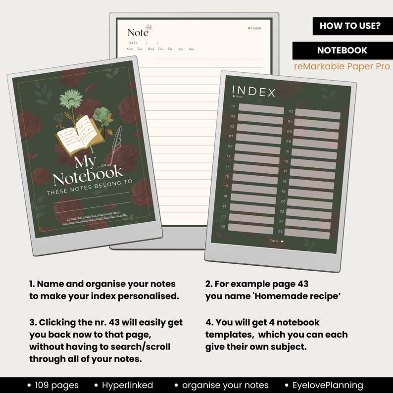Notebook Bundle for Remarkable Paper Pro, Remarkable 1 and 2 | Fully ...