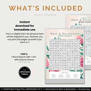 Rest & Relaxation Word Search for Remarkable Tablets, Digital Word ...