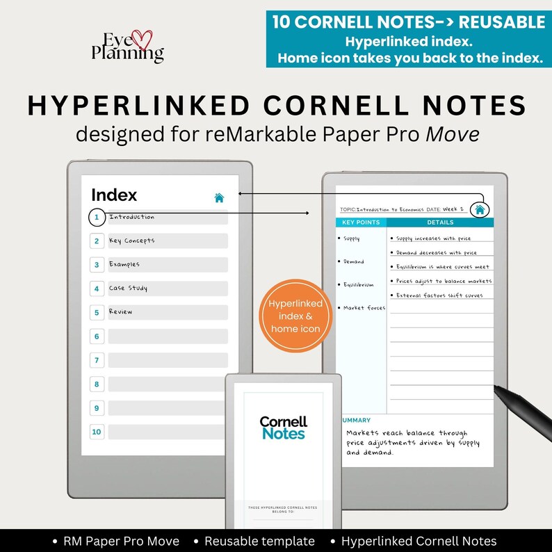 Cornell Notes for Remarkable Paper Pro Move | Cornell Note Taking ...
