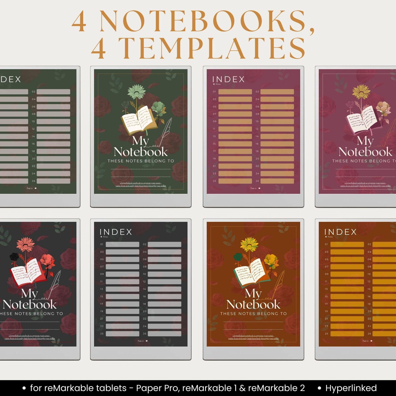 Notebook Bundle for Remarkable Paper Pro, Remarkable 1 and 2 | Fully ...