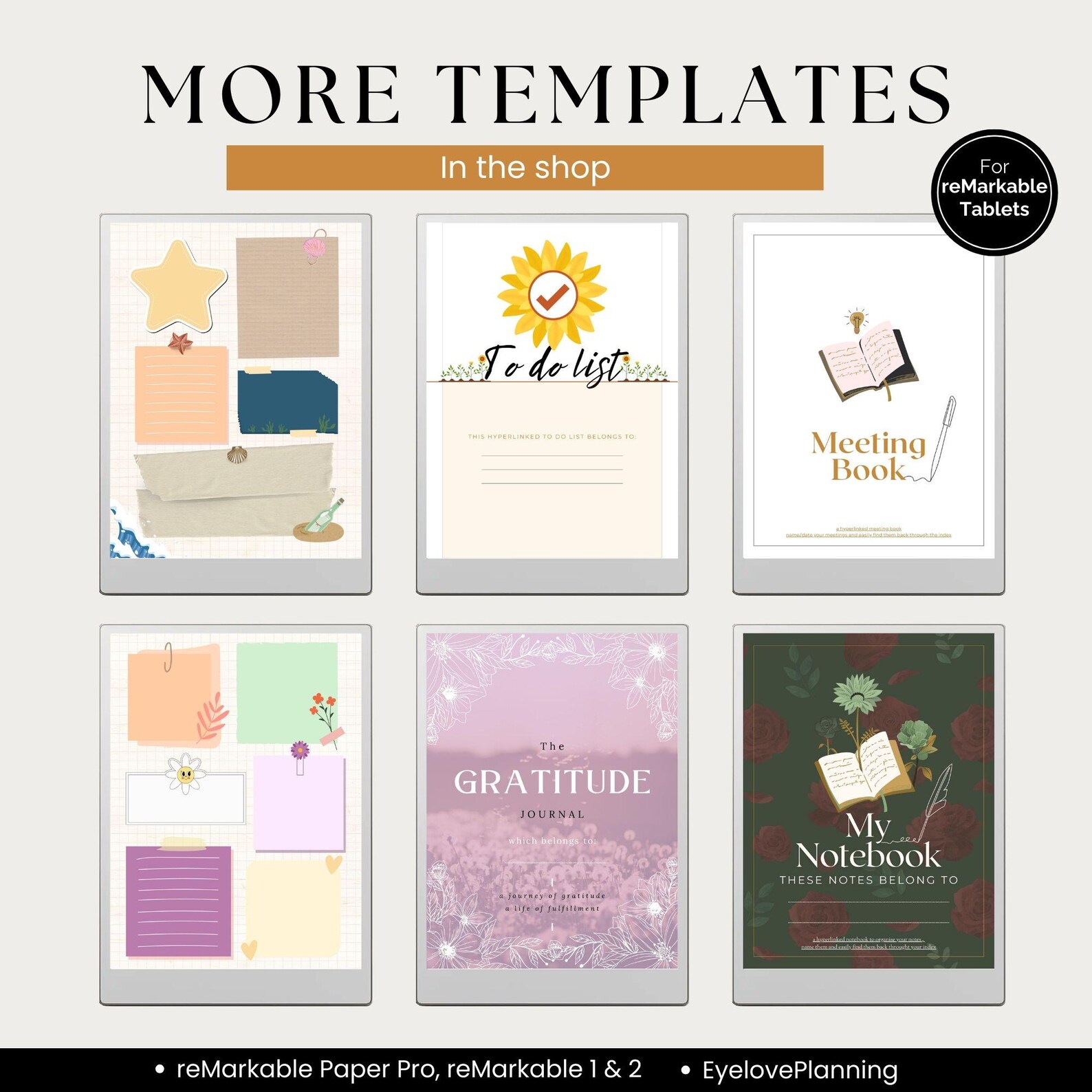 Fall Sticky Notes Template for Remarkable Paper Pro, Remarkable 2, Cute ...