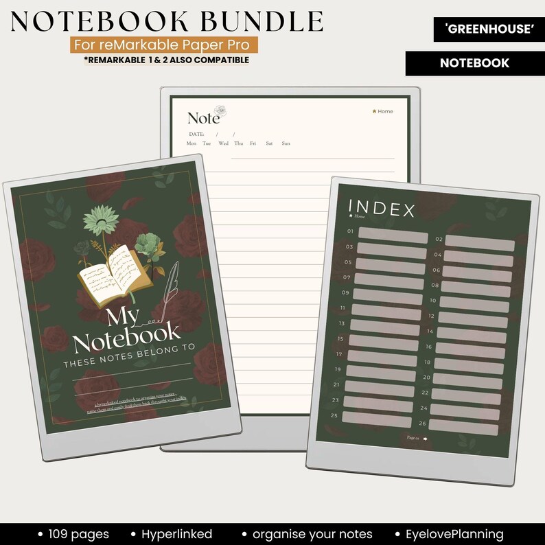 Notebook Bundle for Remarkable Paper Pro, Remarkable 1 and 2 | Fully ...