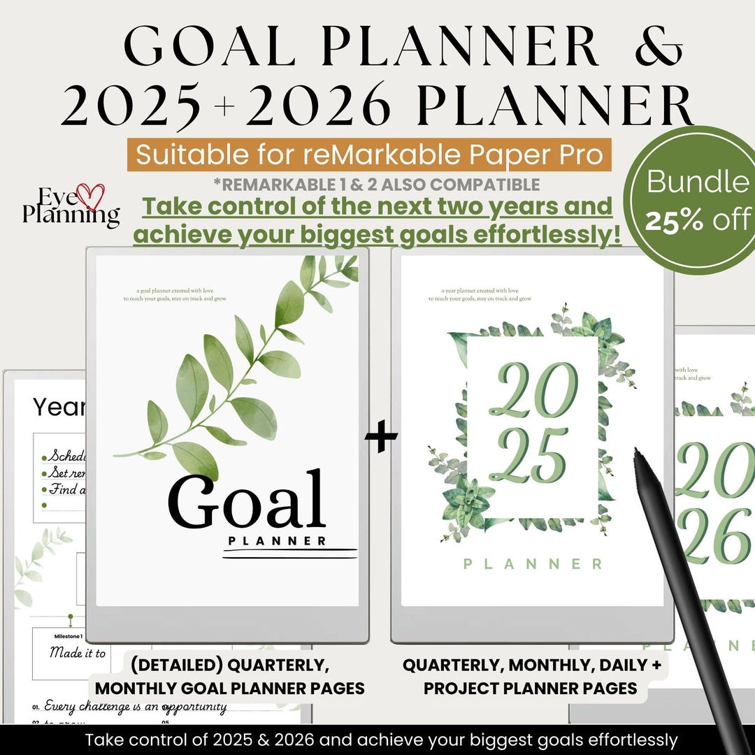2025 & 2026 Digital Ultimate Planner and Goal Planner for Remarkable ...