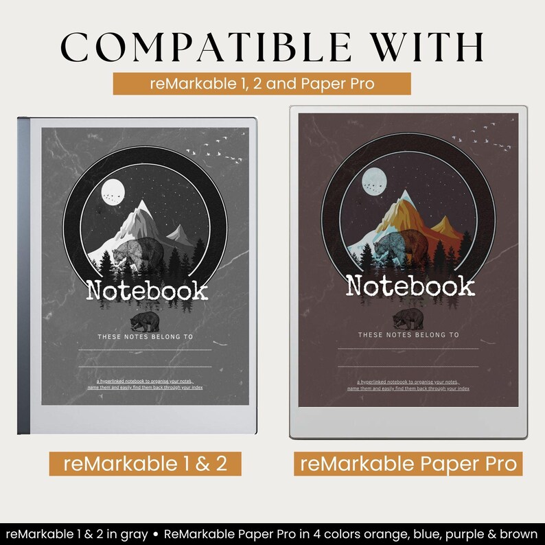 Digital Notebook Bundle for Remarkable | Customizable Hyperlinked Index ...