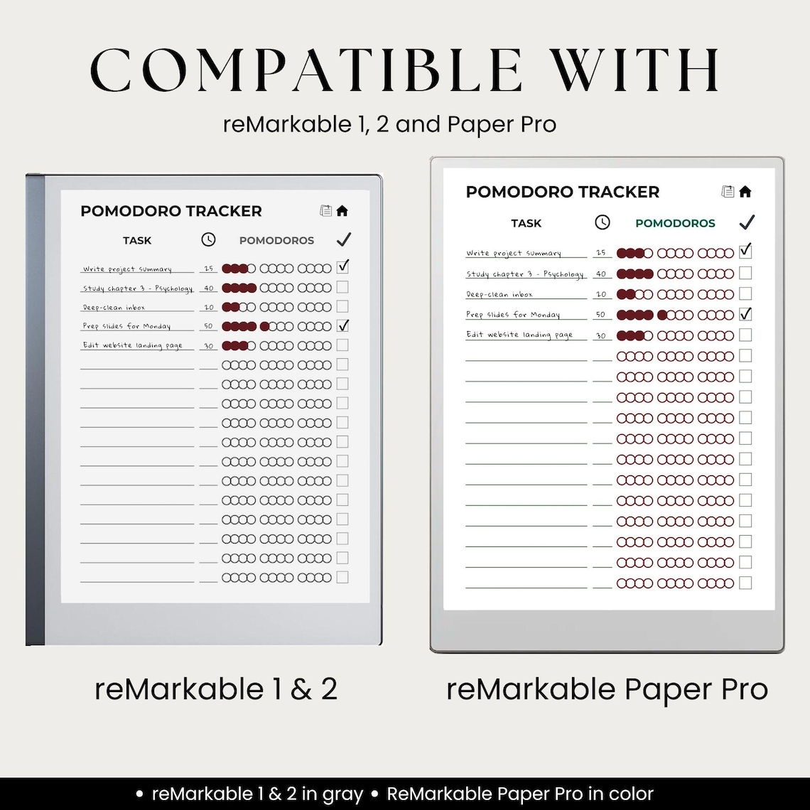 Pomodoro Tracker for Remarkable Paper Pro | Productivity Timer, Focus ...