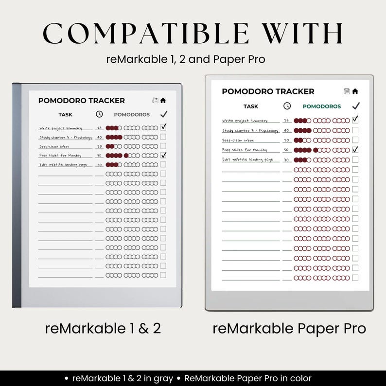 Pomodoro Tracker for Remarkable Paper Pro | Productivity Timer, Focus ...