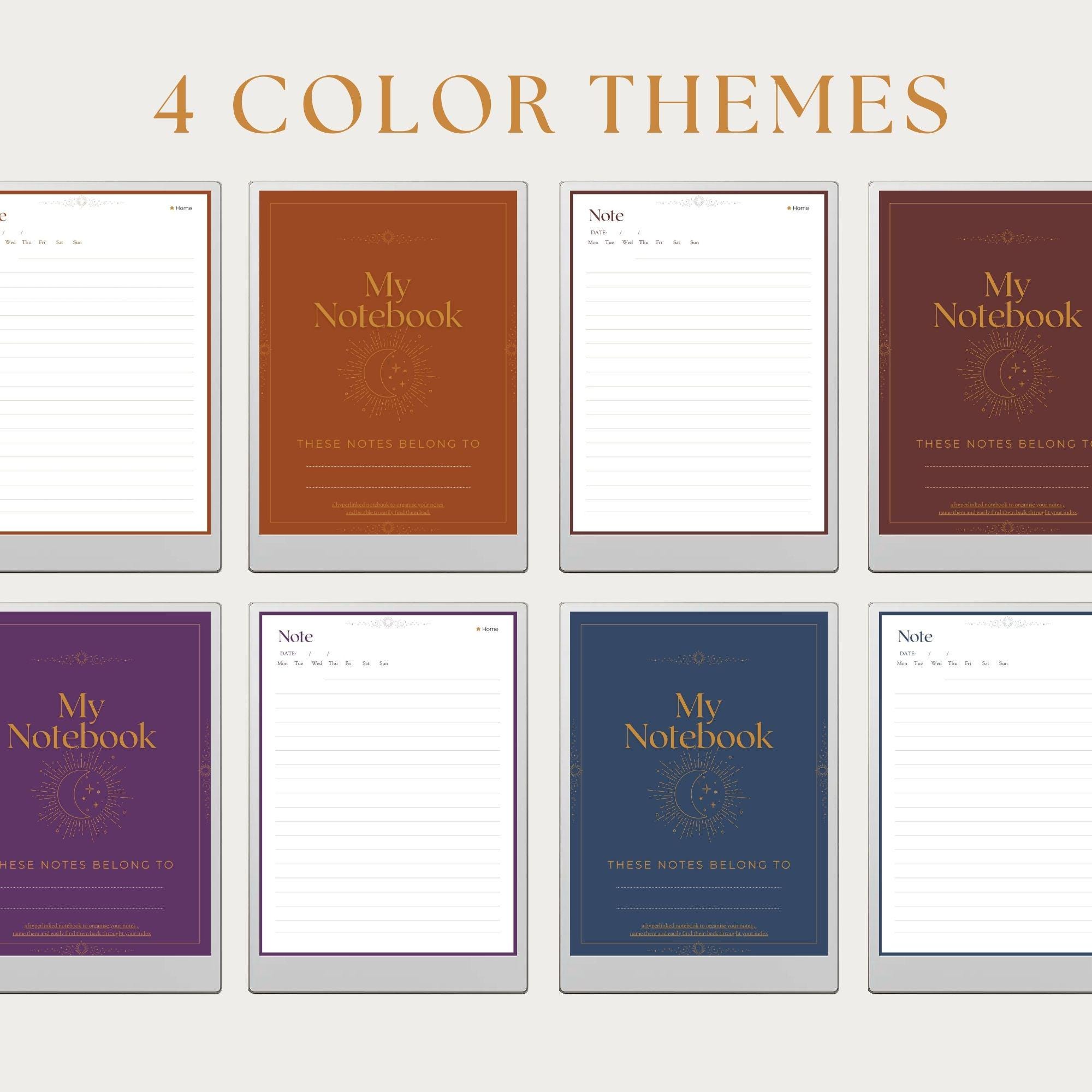 Hyperlinked Notebook Bundle for Remarkable Paper Pro | Note Taking ...