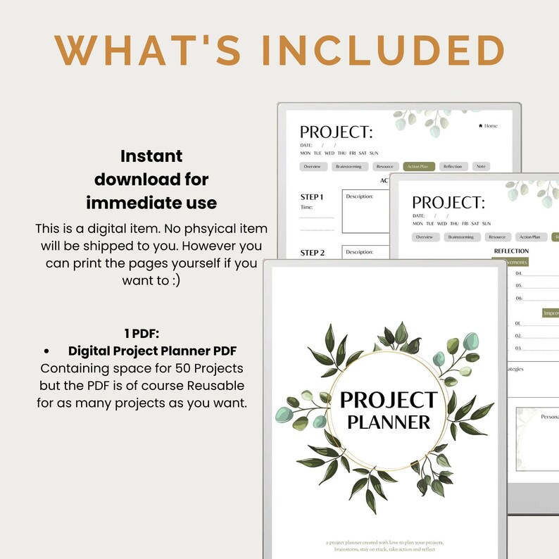 Digital Project Planner for Remarkable Paper Pro | Organize, Brainstorm ...