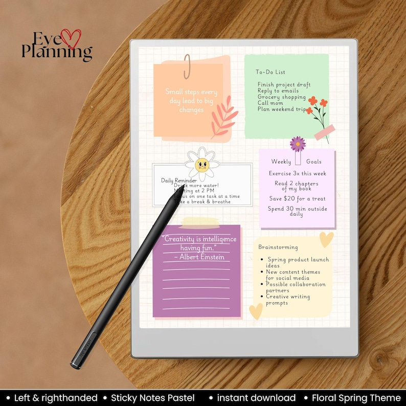 Pastel Sticky Notes for Remarkable Paper Pro, Remarkable 2 & 1 ...