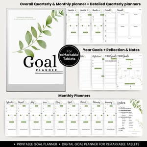 Goal Planner for Remarkable Paper Pro | Quarterly and Monthly Goal ...