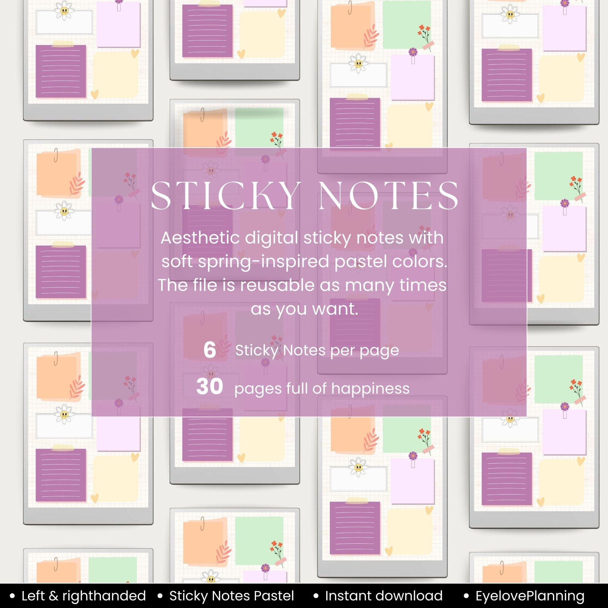 Pastel Sticky Notes for Remarkable Paper Pro, Remarkable 2 & 1 ...