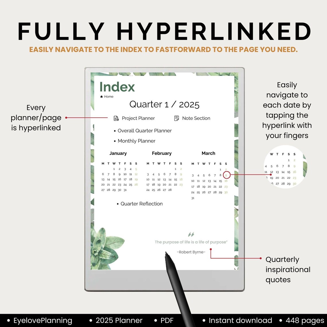 2025 Digital All in One Planner for Remarkable Tablets Paper Pro ...